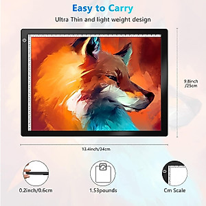 Slide Viewer Light Box, Ultra-Thin A4 USB Powered Light Scanner for Photo Slide and Film Negative Scanning,Tattoo Drawing, Artist Sketching, Stenciling