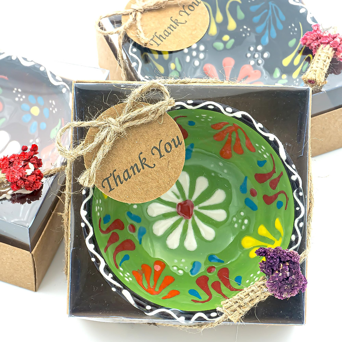 giftupstore Wedding Favors for Guest Bulk, 16 Set of Ceramic Bowls for Bridal Shower Gifts, Mexico Favors for Wedding