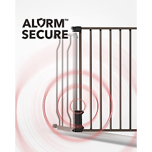 Ciays Baby Gate, 29.5” to 45.3” Dog Gate for Stairs Doorways and House, Auto-Close Safety Metal Child Gate for Babys Dogs with Alarm, Pressure Mounted, Brown