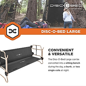 Disc-O-Bed Large, with 2 Side Organizers, Black
