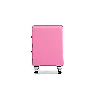 Baxton Studio Stella Crystal Tufted Pink Leather Modern Nightstand