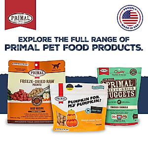 Primal Freeze Dried Dog Bundle, Beef Food Nuggets 14oz, Chicken & Peanut Butter Treats 2oz, Chicken & Banana Treats 2oz, Grain Free, High Protein, High Protein with Probiotics