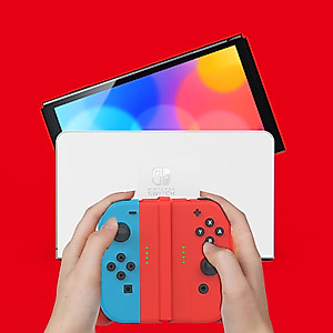 Switch Joycons Detchable Grip Compatible with Nintendo Switch/Switch OLED JoyCons Controllers,Nintendo switch accessories-Red