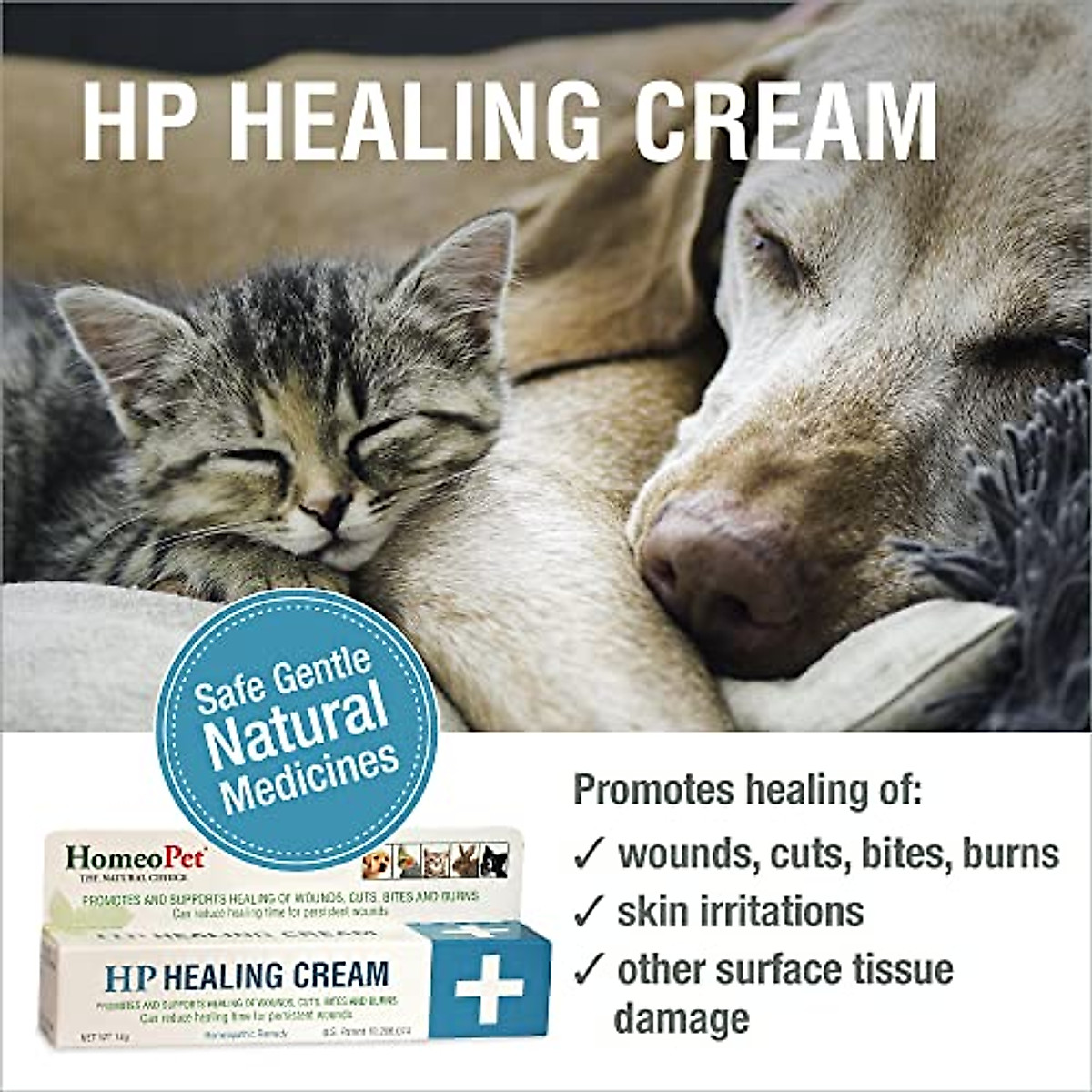 HomeoPet HP Healing Cream, Natural Support for Pet Wound Healing, 14 Grams