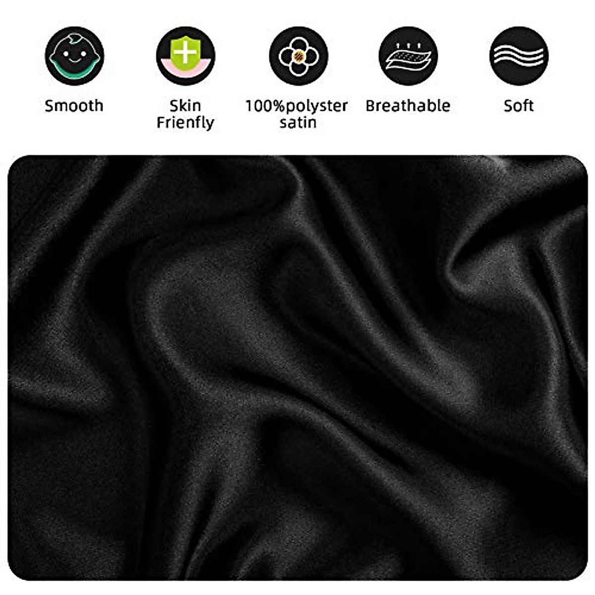 pendali Satin Bed Pillowcase, Both Side Silky Soft Satin Pillowcases for Hair and Skin, Bed Pillow Covers with Hidden Zipper, Standard Size, Pack of 1 Piece