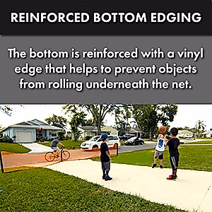 Play It Safe Driveway Net, Orange – Removable Safety Netting, Fits Driveways up to 25’ Wide, Kid Safe Barrier Net with Bright Orange Color for High Visibility, RPDN26