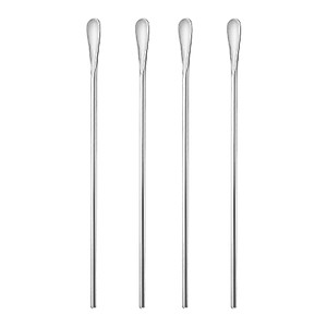 8.5Inch/21.8cm Coffee Stirrers Spoon,Silver Stainless Steel 304# Coffee Stir Sticks,Round Solid Long Handle Cocktail Beverage Iced Tea Stirring Stick,Drink Mixing Spoon,Set of 4