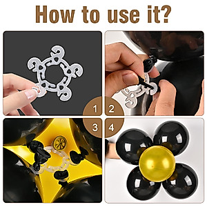 Eduftis 30Pcs Balloon Clips for Balloon Arch, White Balloon Connectors Clip Holders, Balloon Arch Column Stand for Birthday Wedding Baby Shower Party Decorations