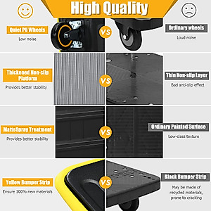 Goplus Folding Platform Cart, 330LBS Rolling Flatbed Cart Hand Platform Truck Push Dolly for Loading, Yellow