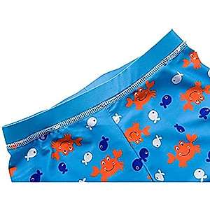 Baby Toddler Boys Two Pieces Swimsuit Set Boys Bathing Suit Rash Guards with Hat UPF 50+ FBA (Crab-c, 6-9 Months)