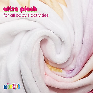 WooGoo Baby Milestone Blanket for Baby Boys and Baby Girls - Soft Premium Fleece - Baby Boy Shower Gifts - Baby Growth Chart - New Born Baby Gifts, Blanket, 40 x 60 Inches (Pink)