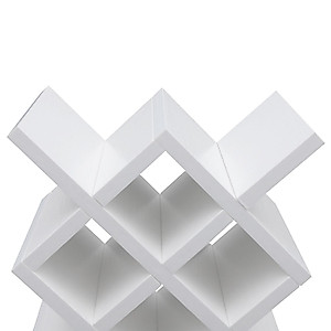 PIAOCAIYIN Wine Lattice Rack, 10 Grids Wine Rack Wall Mounted, Wine Shelf Wall Mounted, Free-Standing Diamond-Shaped Design, Storage Shelf Glass Bottle Organizer for Living Rooms, Kitchens, Bars