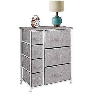Sorbus Dresser with Drawers - Furniture Storage Tower Unit for Bedroom, Hallway, Closet, Office Organization - Steel Frame, Wood Top, Easy Pull Fabric Bins (Gray)