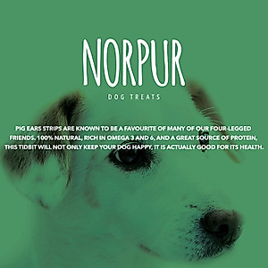 Norpur Natural Pig Ear Strips for Dogs, 5 lb. Box, Oven Baked Pork Training Treats for Small to Medium Breeds, Soft and Fully Digestible, Supports Joint, Dental, and Coat Health, Made in Canada