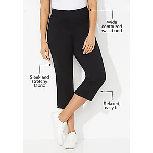 Catherines Women's Plus Size Yoga Capri - 0X, Heather Grey