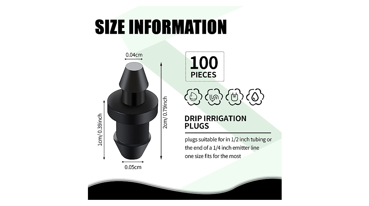 Drip Irrigation Plugs Black Irrigation Plugs 1/4 inch Tube End Closure ...