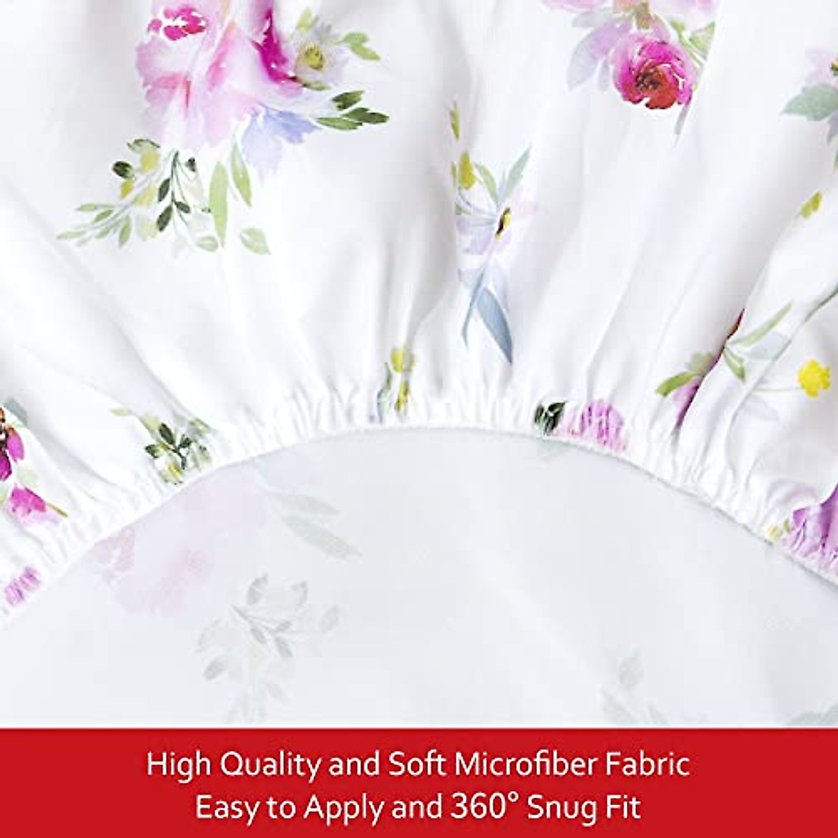 Pack and Play Sheets/Mini Crib Sheets Girl, Stretchy Pack n Play Playard Fitted Sheet, Compatible with Graco Pack n Play, Soft and Breathable Material, Floral