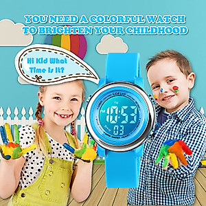 cofuo Kids Digital Sport Waterproof Watch for Girls Boys, Kid Sports Outdoor LED Electrical Watches with Luminous Alarm Stopwatch Child Wristwatch