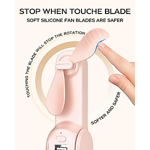 FrSara Portable Handheld Fan Rechargeable, USB Rechargeable Small Pocket Fan, 2000mAh Battery With Power Bank, Upgraded Long Battery Life, Three-Speed, Suitable for Women Outdoors and Travel