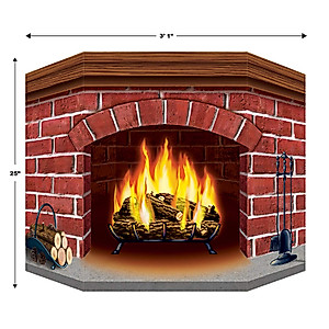Brick Fireplace Stand-Up Party Accessory (1 count) (1/Pkg)