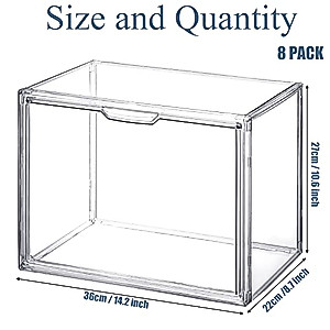 Acrylic Display Case Clear Plastic Purse and Handbag Storage Organizer for Closet, Stackable Acrylic Storage Boxes with Magnetic Door for Collectibles Shoes Wallet Cosmetic Book Toys Display (12 Pack)