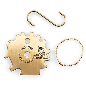 Sage Owl BBQ Grill Scraper Tool - Men Stocking Stuffers for Christmas - Dishwasher Safe Bristle Free BBQ Grill Brush Alternative - BBQ Gifts for Men Who Have Everything