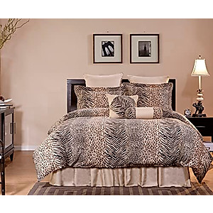 Pointehaven Printed 300 TC 3-Piece 100-Percent Combed Cotton Duvet Set, Urban Safari, Queen
