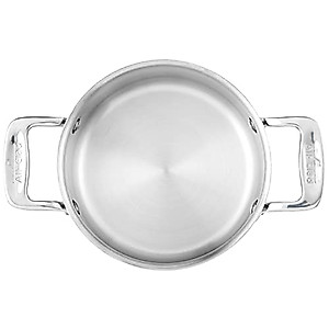 All-Clad Specialty Stainless Steel Ramekin with Lid 2 Piece Oven Broiler Safe 600F Pots and Pans, Cookware Silver