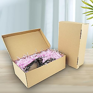 STRBOXONG Cardboard Shoe Boxes with Lid, 11.81x7.08x3.94, Multi-Purpose Storage Box for Home Office Organization Containers, Foldable Cardboard Carton, Gift Parcel (Pack of 10)