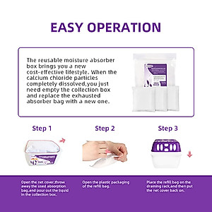 CANAGER Large Capacity Moisture Absorber Refill Bag - 16 oz 3 Packs, Lavender Vanilla, Individual Packaging, Easy to Replace, Absorb Excess Moisture and Create Fresh Air.