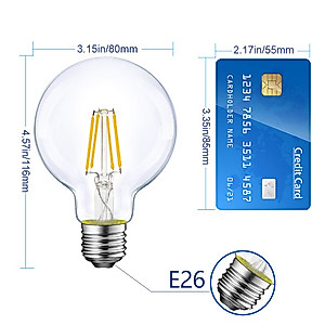 Energetic Lighting Energetic 12-Pack Dimmable LED Edison Light Bulb, G25 (G80) Globe Bulb, 60W Equivalent, 5000K Daylight, Christmas Light, E26 Standard Base, UL Listed…