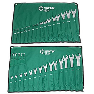 SATA 38 Piece  12 Point Combination Wrench Set | SAE 1/4" to 15/16" & Metric 6mm to 32mm |  ST08416G