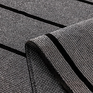 Serenhom Modern Ultra Soft 5x7 Area Rug - Non-Shedding, Machine Washable, Non-Slip Shaggy Carpet for Living Room, Bedroom, Kitchen, Dining Room, Patio, Office - Black/White Line Boho Moroccan Style