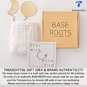 Moon Phase Wall Hanging [Handmade Hammered Gold Metal 7 Moons 34" Banner] Phases of the Moon, Celestial Lunar Decorative Wall Art, Bohemian Aesthetic, Christmas Boho Decor for Living Room Girl Gift