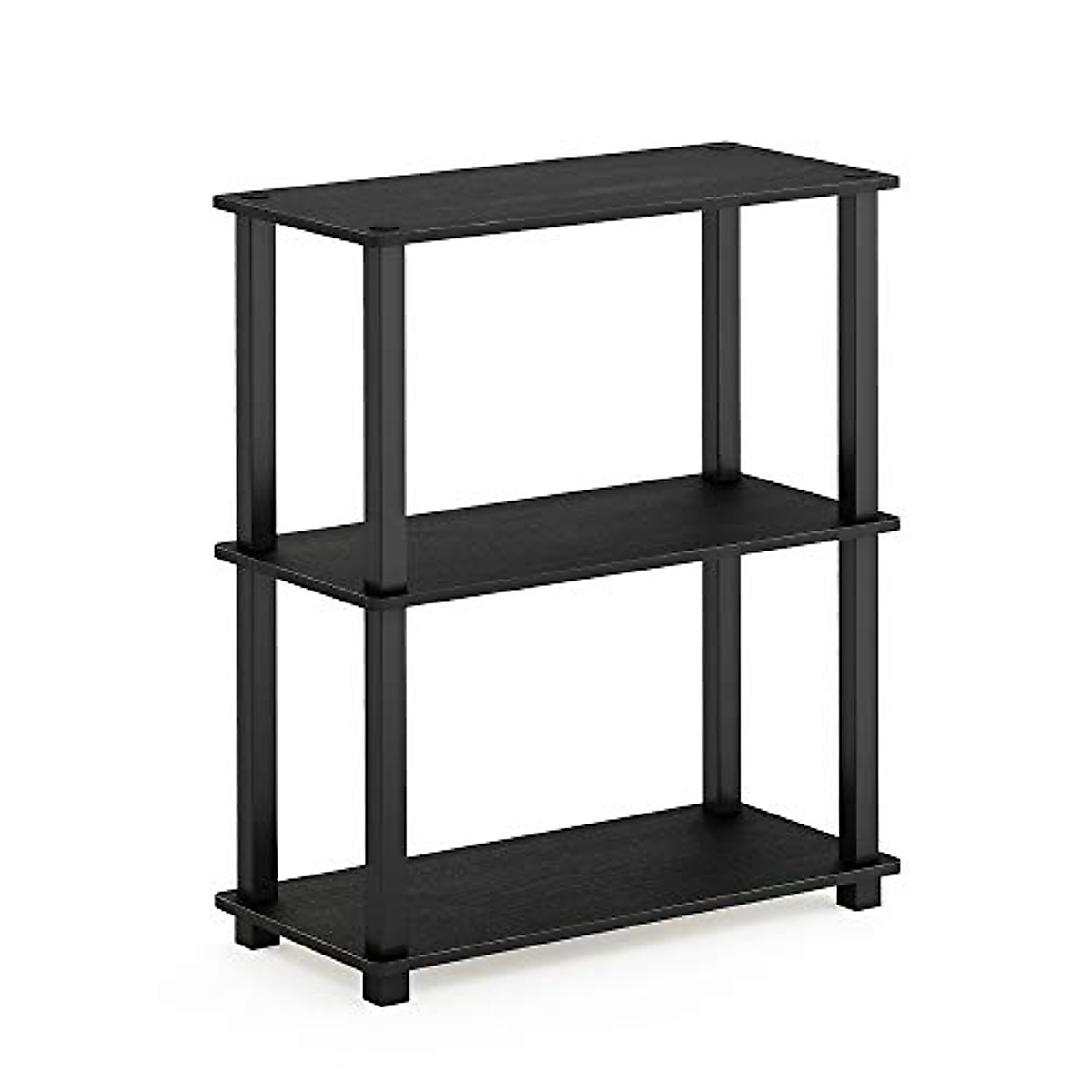 Furinno Turn-S-Tube 3-Tier Compact Multipurpose Shelf Display Rack with Square Tube, Americano/Black