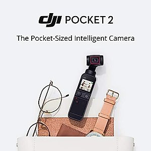DJI Pocket 2 Creator Combo, 3 Axis Gimbal Stabilizer with 4K Camera, 1/1.7" CMOS, 64MP Photo, Face Tracking, YouTube, Vlog, Portable Video Camera for Android and iPhone, Black