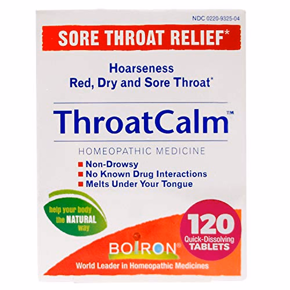 Boiron ThroatCalm Tablets for Pain Relief from Red, Dry, Scratchy, Sore Throats and Hoarseness - 120 Count (Pack of 2)