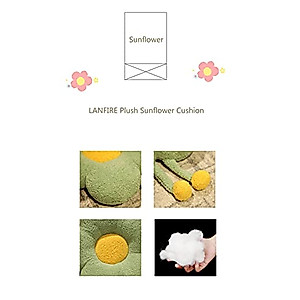 LANFIRE Flower Throw Pillow Seating Cushion Pillow Cushion Throw Cushion 17.7 * 17.7 inches Plush Sun Flower Cushion (White)