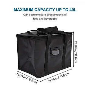 ULTECHNOVO Food Thermal Bag Insulated Grocery Bag 40L Food Bag Reusable Carrier Tote Bag Soft Cooler Bag Picnic Food Warmer Bag Hot and Cold Takeout Bag Camping Food Bag for Outdoor