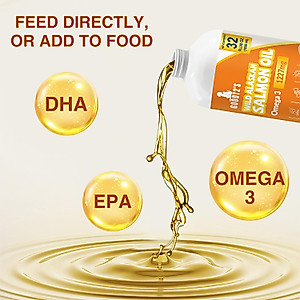 Alaskan Salmon Oil for Dogs & Cats - Omega 3 EPA DHA Fish Oil for Healthy Skin & Coat, Joint & Bone Support, Allergy Relief, & Inflammation Defense - 32oz All-Natural Liquid Supplement