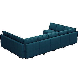 Belffin Modular Sleeper Sofa Sectional Couch Oversized U Shaped Sofa with Storage Convertible Sofa Set Large Sectional Sofa Peacock Blue