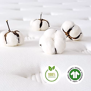 Dourxi Twin Mattress 10 Inch, Hybrid Mattress with Cooling Gel Memory Foam and Pocket Spring, Organic Cotton Fabric Cover, Mattress in a Box, Medium Firm Feel, 39"*75"*10", Twin