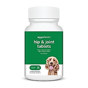 Amazon Basics Dog Hip & Joint Chewable Tablets, Duck Flavored, 120 Count (Previously Solimo)