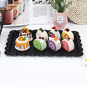 Set of 5 Party Cupcake Stand Includes 2 Pcs 3 Tier Cake Stand + 3 Rectangle Plastic Serving Trays for Wedding Birthday Baby Shower Tea Party (Black)