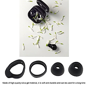 4 Pairs Silicone Anti-Slip Eartips Compatible with Samsung Galaxy Buds 2019 & 4 Pairs Earhooks Compatible with Samsung Galaxy Buds+ R175/R170 Black
