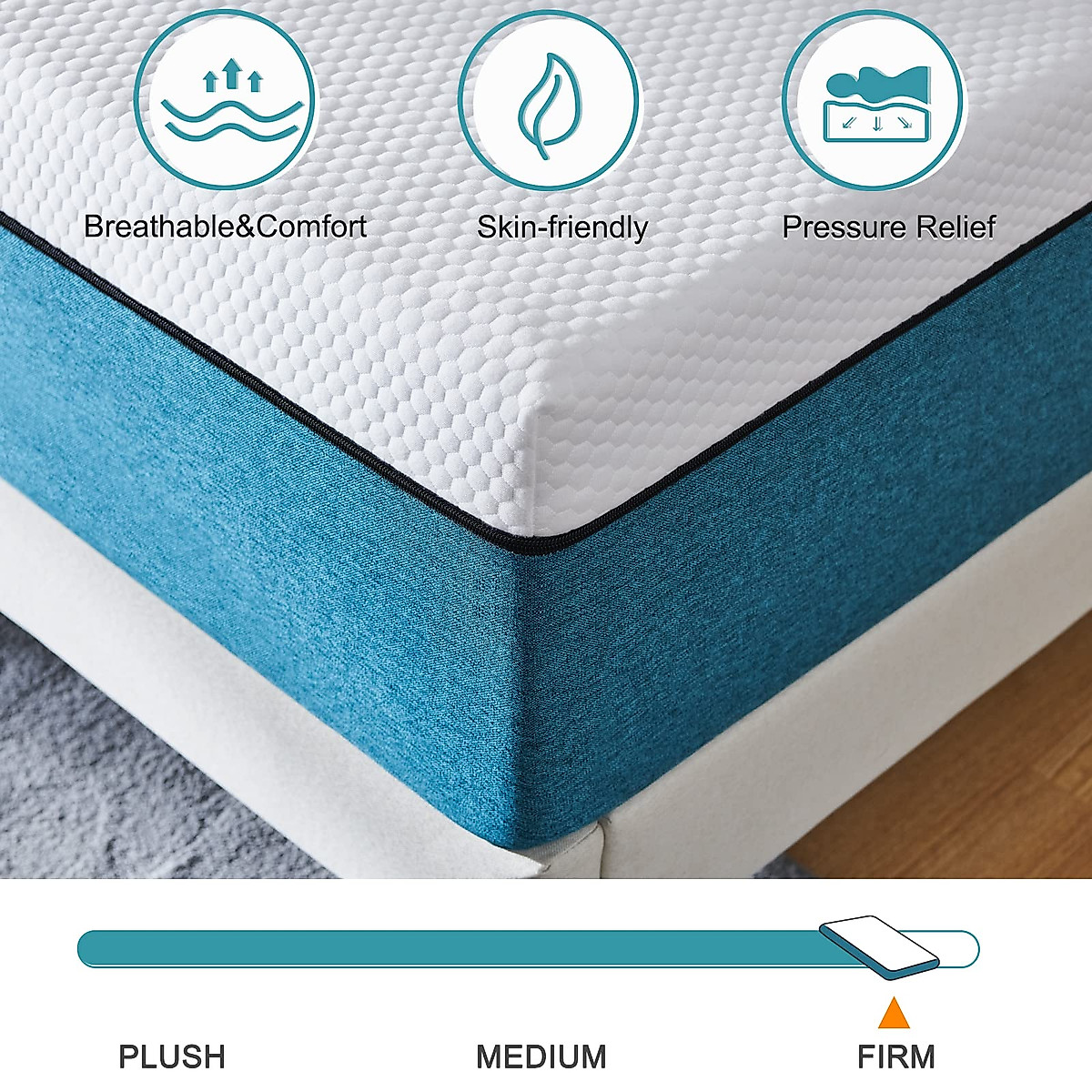 IYEE NATURE Queen Mattress, 12 inch Gel Memory Foam Mattress in a Box, Foam Bed Mattresses Firm Foam Mattress,Queen Size Mattress 60 * 80 * 12 inch