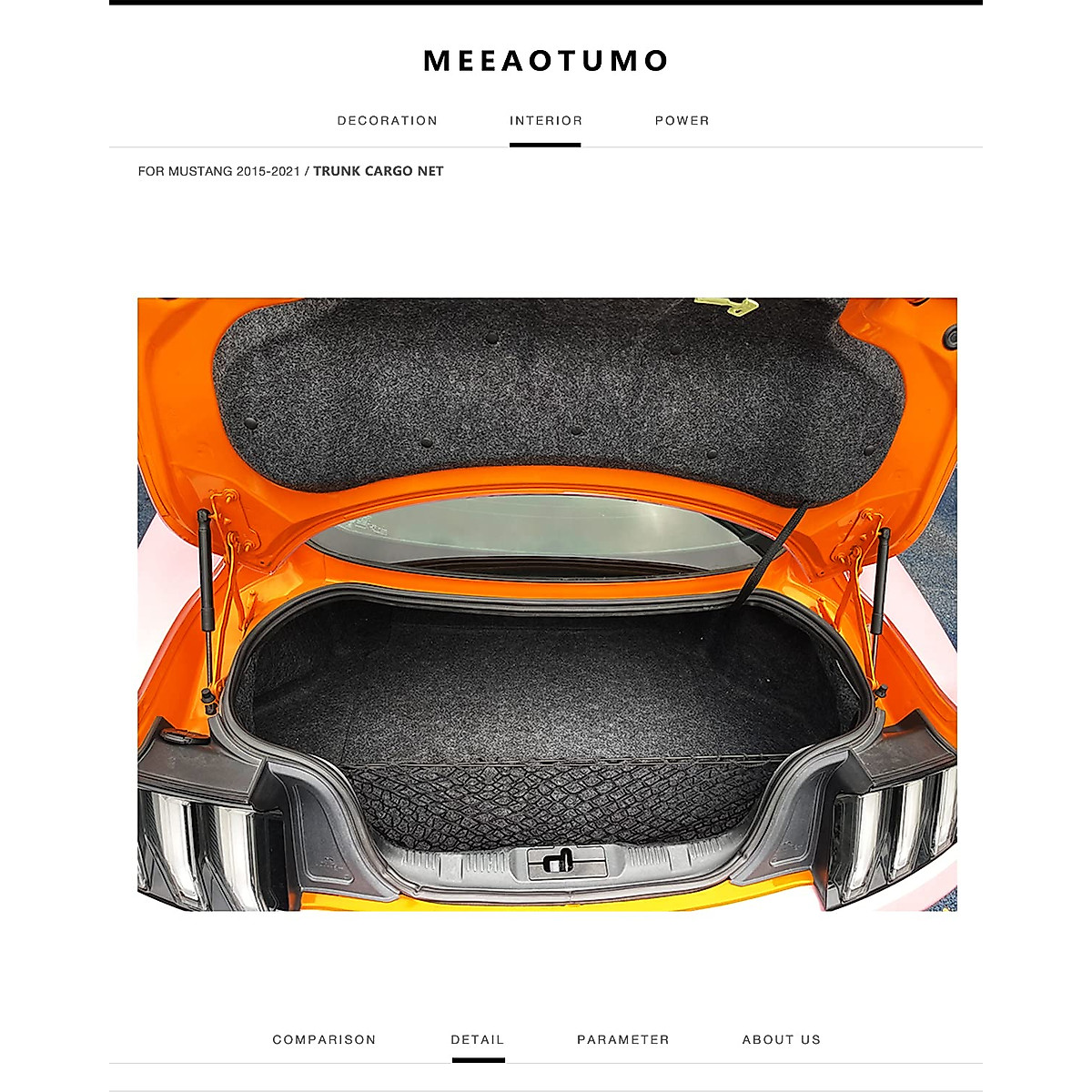 Trunk Cargo Net Accessories for Ford Mustang 2015-2024