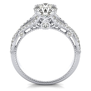 Molioaki 1.28 Carat (ctw) moissanite engagement rings for women Platinum Plated Silver ring moissanite rings-9