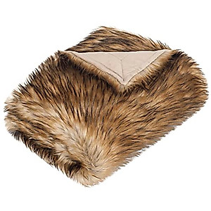 Safavieh Throws Collection Faux Racoon Throw,Brown
