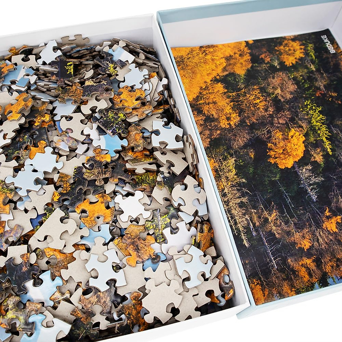 BEDUKE Jigsaw Puzzles for Adults 1000 Piece Sturdy Premium Thick Paper Cardboard Colorful Rainbow Design Puzzle Interlocking Precise Unique Shape Pieces Family Game Eco-Friendly Paperboard Age 14+